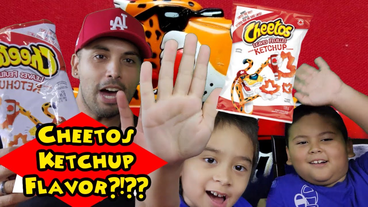 Cheetos Leaves Feuilles Ketchup Review From Canada - YouTube