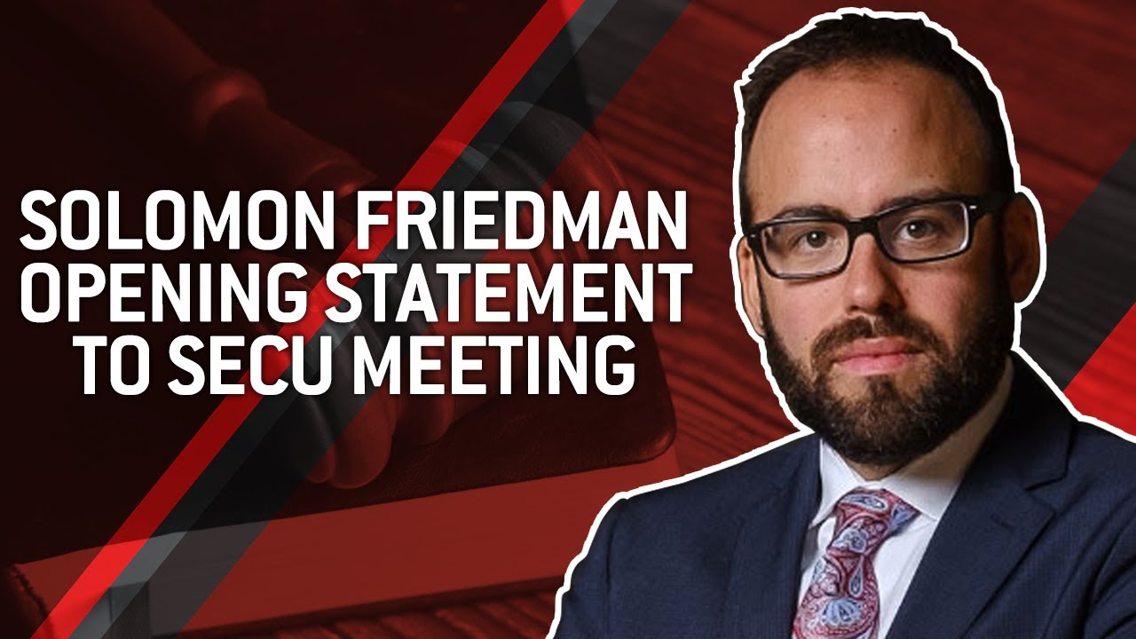 Solomon Friedman Opening Statement to SECU Meeting - National Firearms ...
