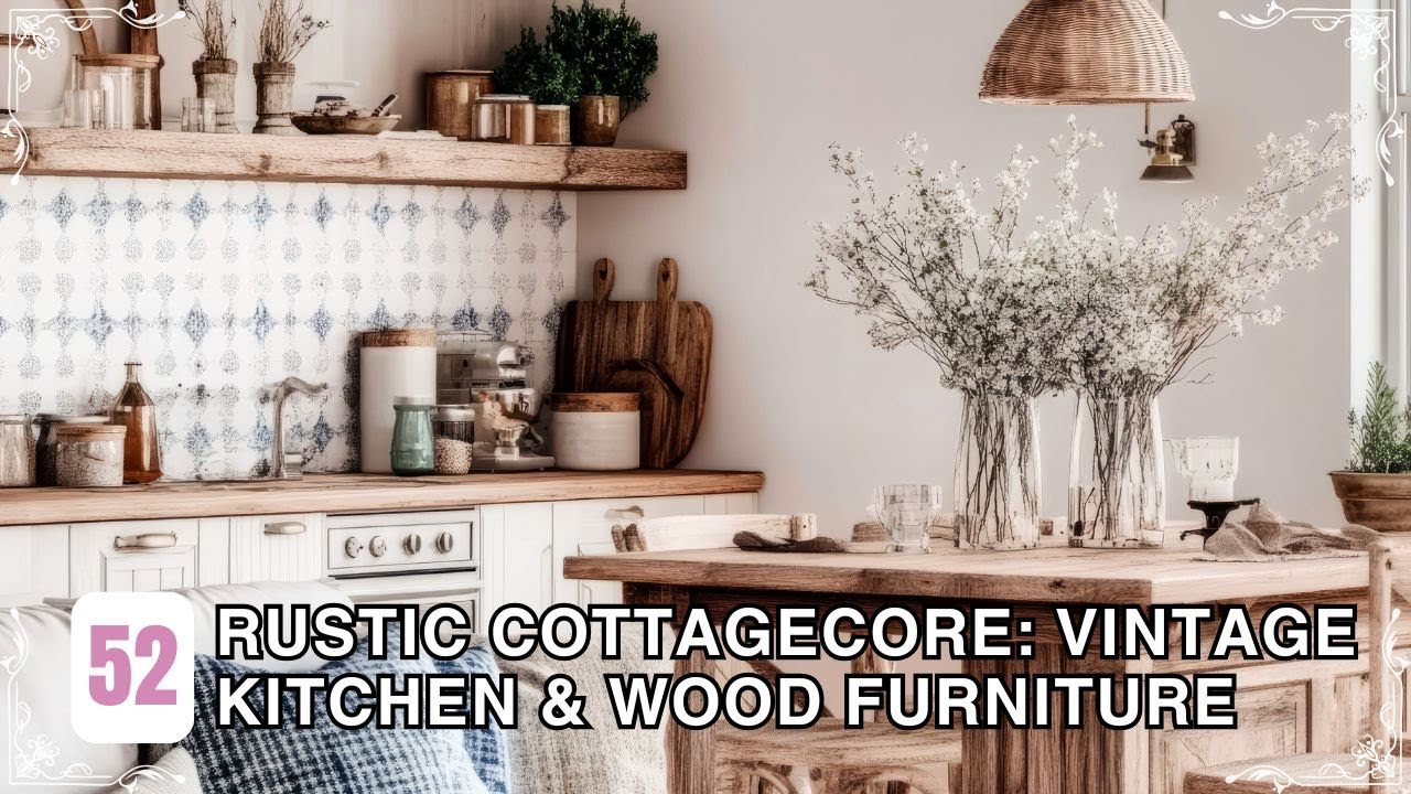 Rustic Cottagecore Inspiration: Vintage Kitchen & Wood Furniture for a ...