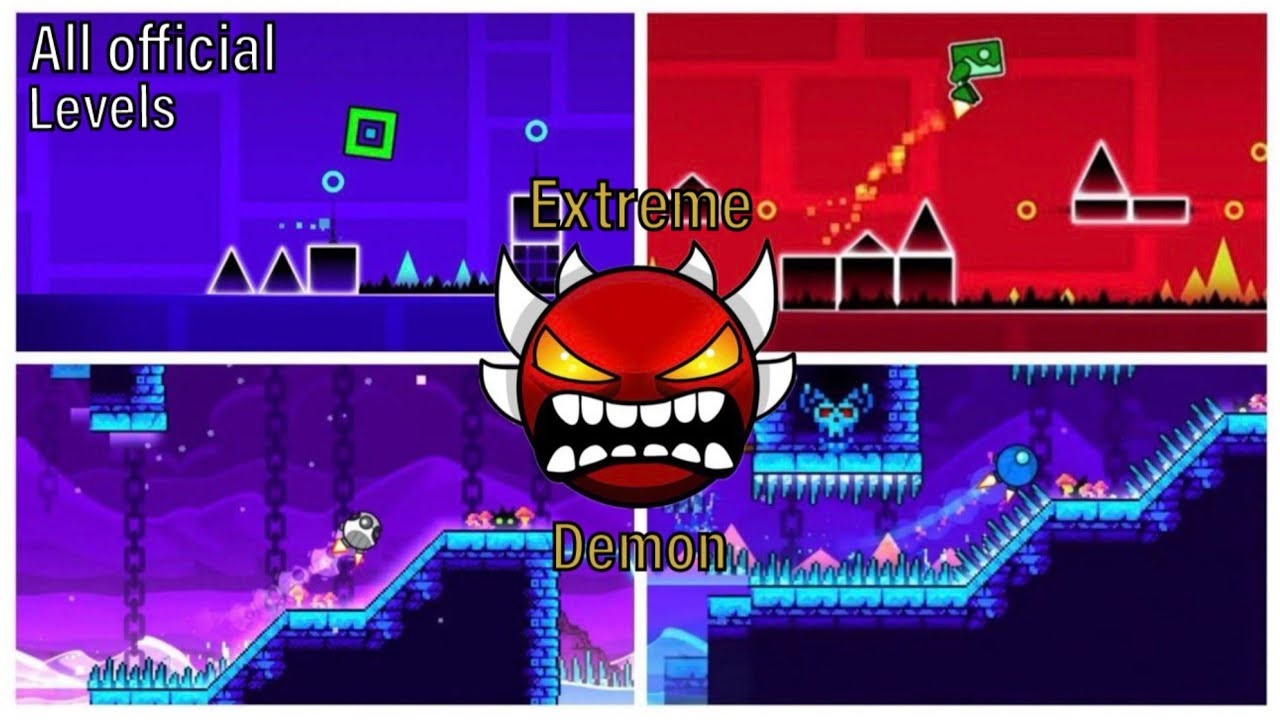 Все официальные уровни но это Extreme Demon | Geometry Dash - YouTube