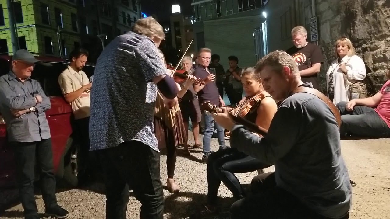 Rhiannon Giddens, Mark and Maggie O'Connor, Dirk Powell backstage jam ...