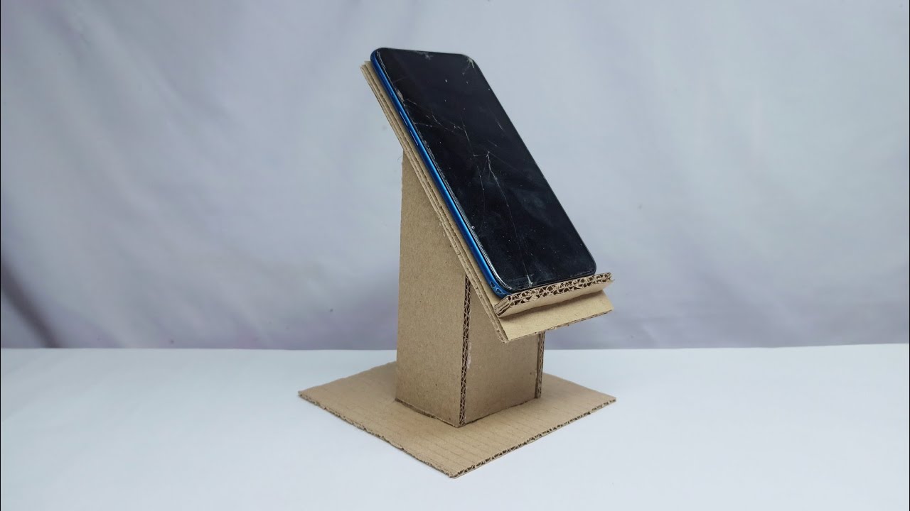 Cardboard Mobile Stand Model Making | How To Make Mobile Stand From ...