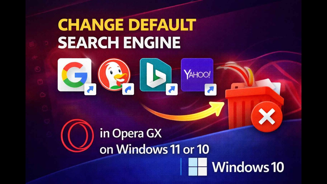 How to Change Default Search Engine in Opera GX on Windows 11 or 10 ...