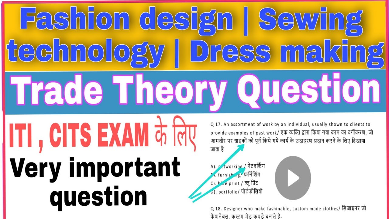 Fashion design | sewing technology | Dress making Trade Theory | ITI ...