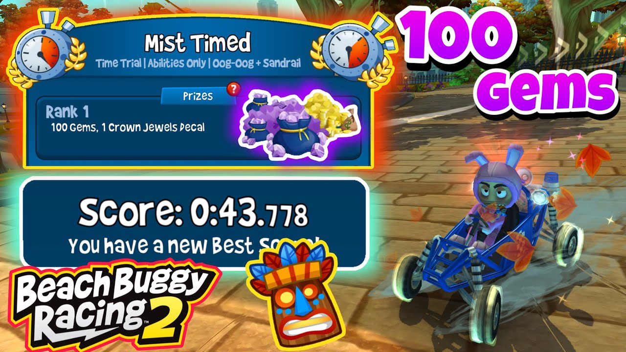 Mist Timed ⏰| 100 Gems 💎Prize | SandRail🥪+ Benny🥕| Beach Buggy Racing 2 ...