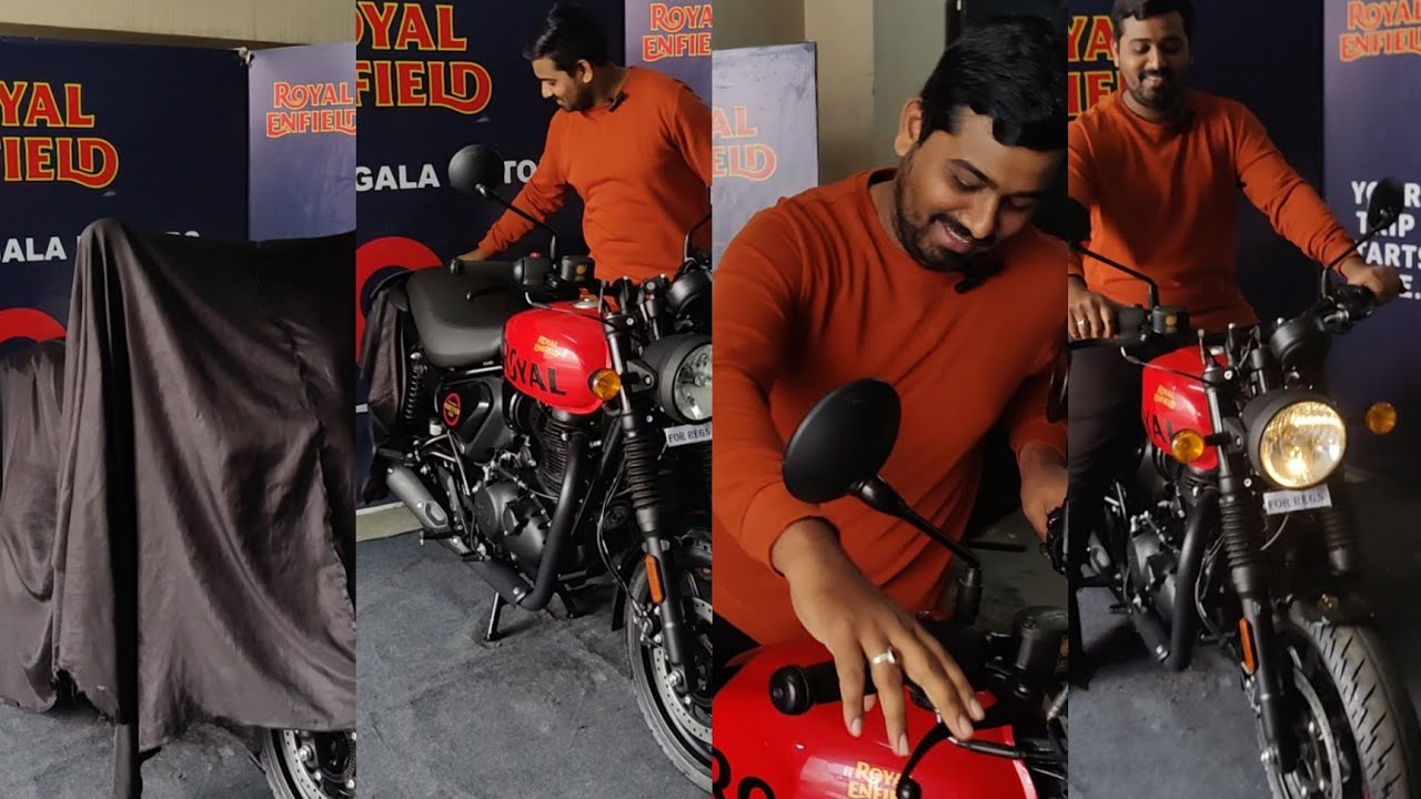 Hunter 350 Rebel Red | Royal Enfield | Hunter 350 New Bike Delivery ...