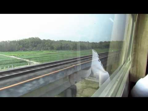 Pemandangan dari dalam Kereta Api Argo Wilis saat melintas daerah Kalimenur