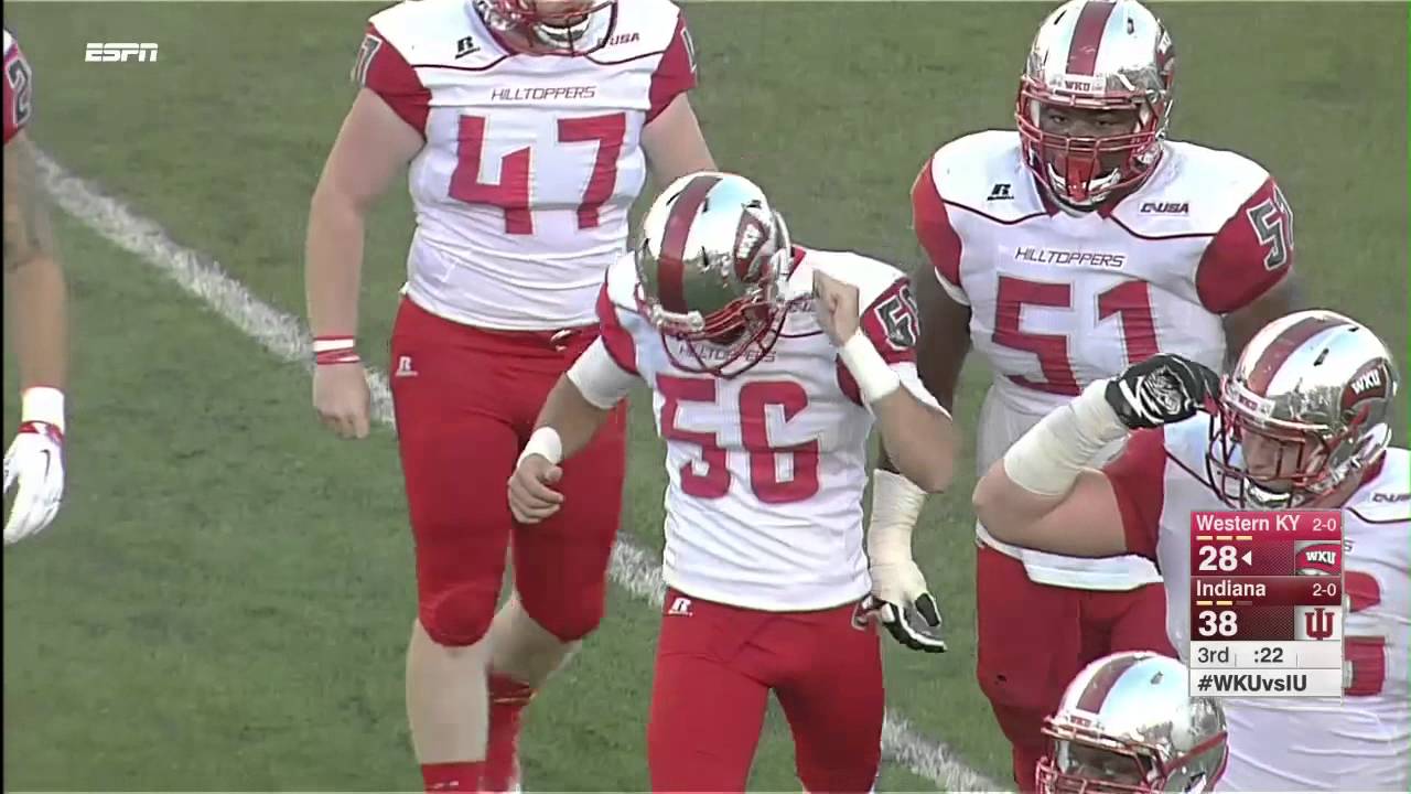 Indiana Blocks Western Kentucky Field Goal - YouTube