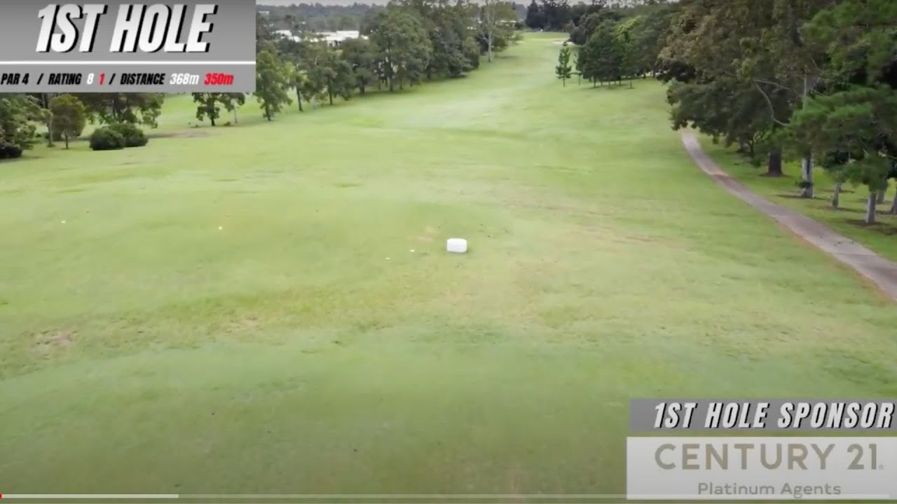 Gympie Golf Course 1st hole flyover - YouTube