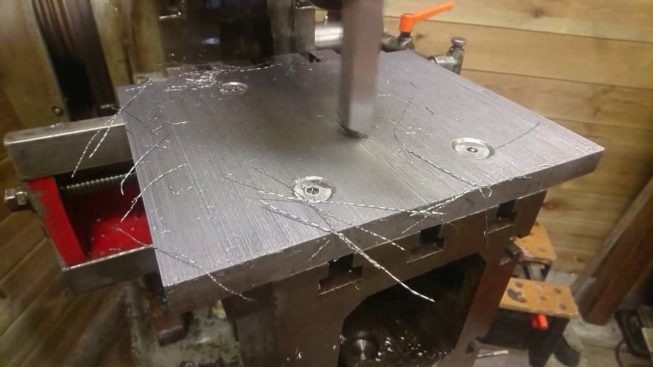Metal shaper fixture plate finishing cut - YouTube