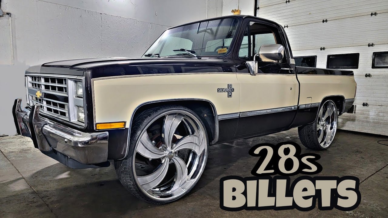 C10 gets mounted on 28 inch Billets - YouTube