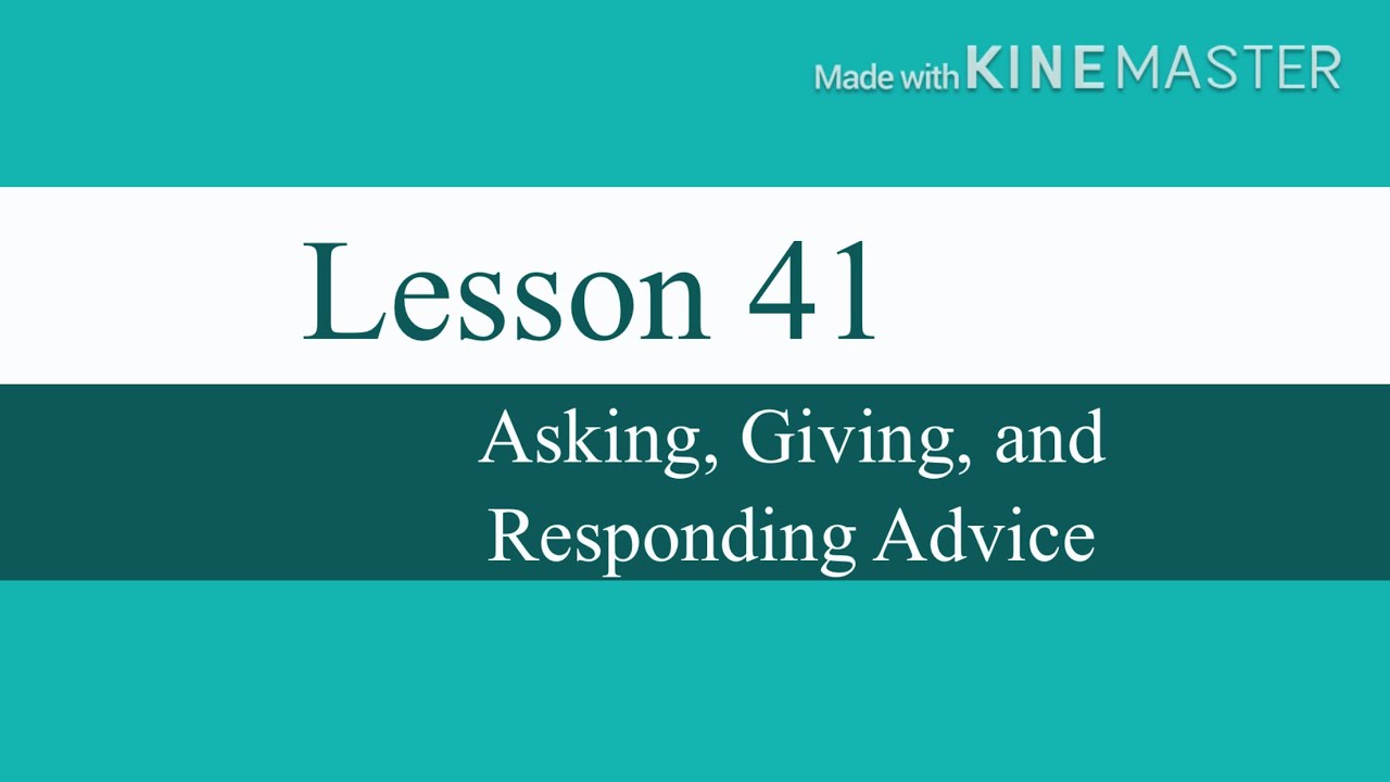 Asking, Giving, and Responding Advice - YouTube
