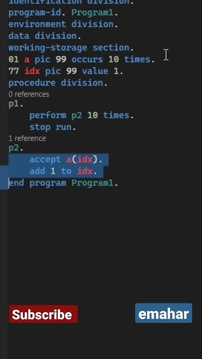 Array in #cobol #array - YouTube