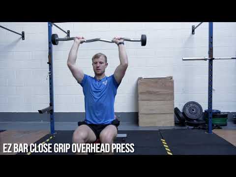 EZ Bar Close Grip Overhead Press - YouTube