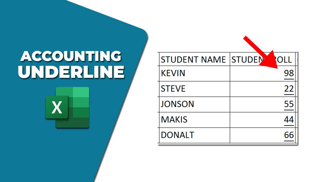 How to add accounting underline in excel - YouTube