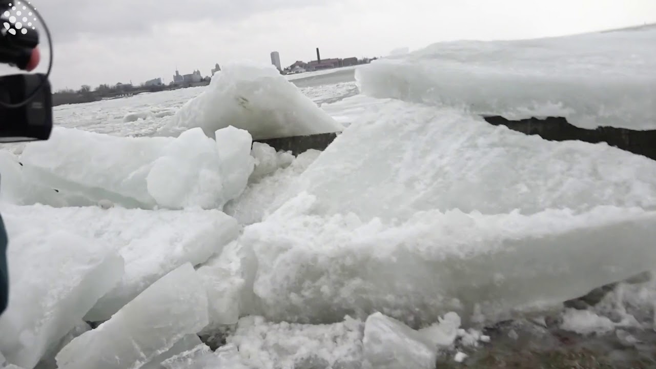 Huge Blocks Ice Crash Ashore Right Beside Onlookers | Ice Shove - YouTube