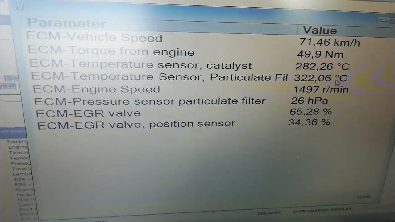 DPF pressure sensor reading while driving Volvo S60 (D5, EURO4, 93kw ...