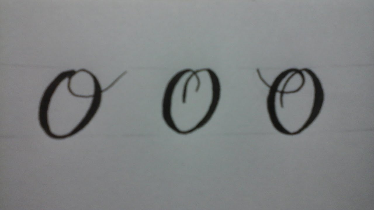calligraphy letter O with normal pen - YouTube