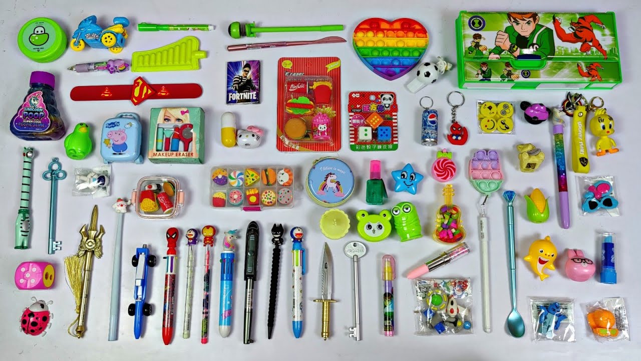 Ultimate Collection of Toys😱3D Eraser, Sharpener, Pen, Pencil, Geometry ...