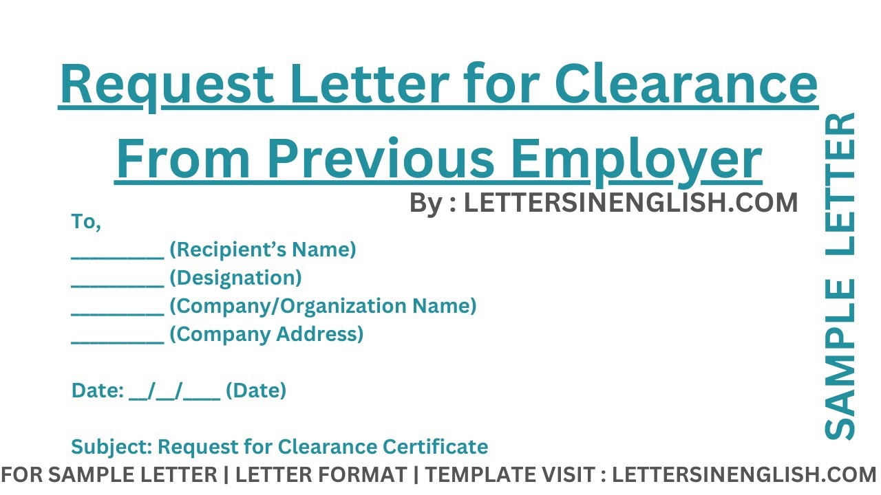 Request Letter for Clearance From Previous Employer - YouTube