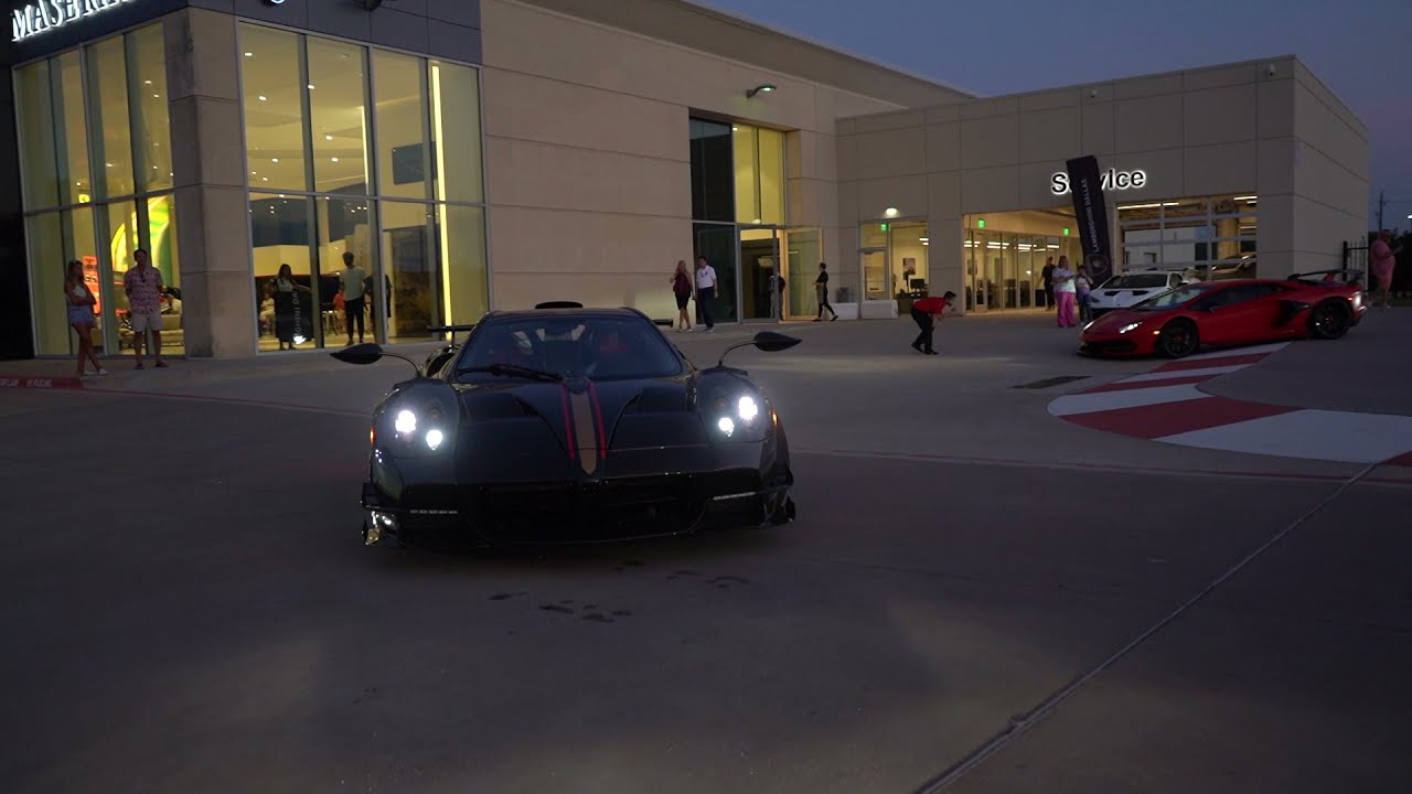 PAGANI HUAYRA ROADSTER BC - Tim Gillean Start Up & Drive Off !! - YouTube