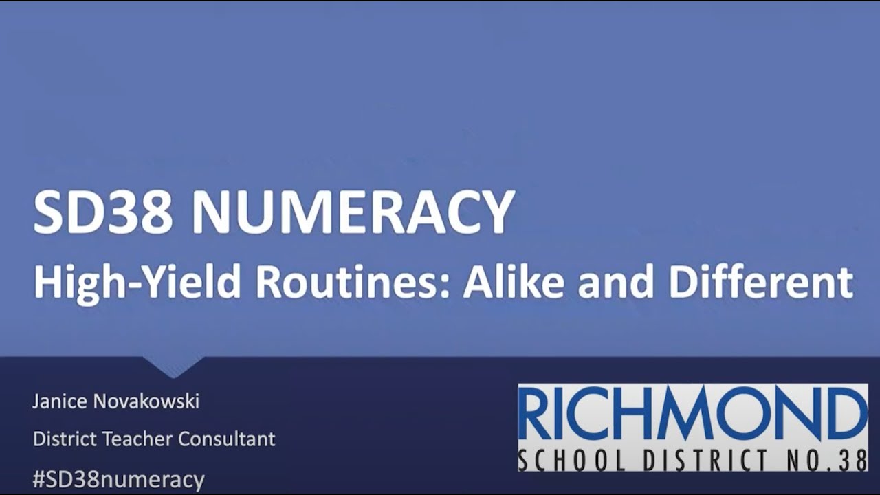 SD38 Numeracy: High-Yield Routines: Alike and Different - YouTube