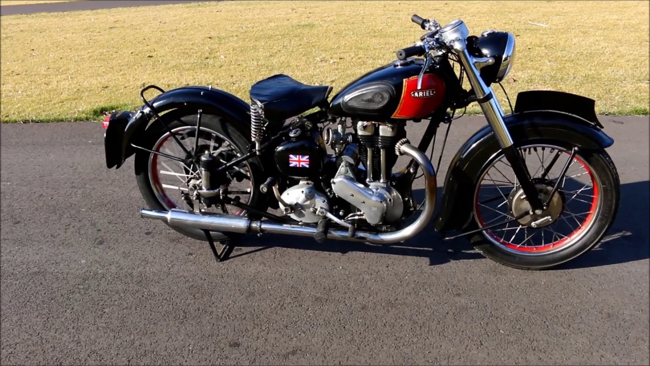 Ariel NH350cc Red Hunter from 1953 - YouTube