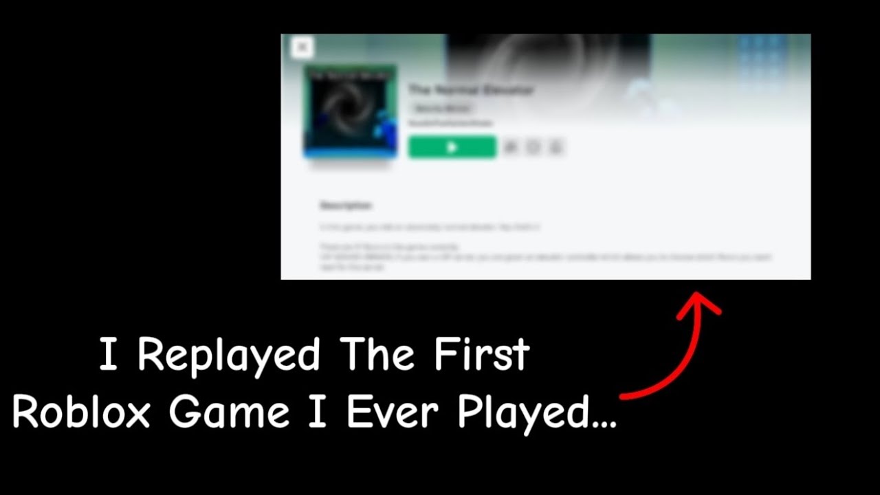 Going Back To The First Roblox Game I Ever Played... - YouTube