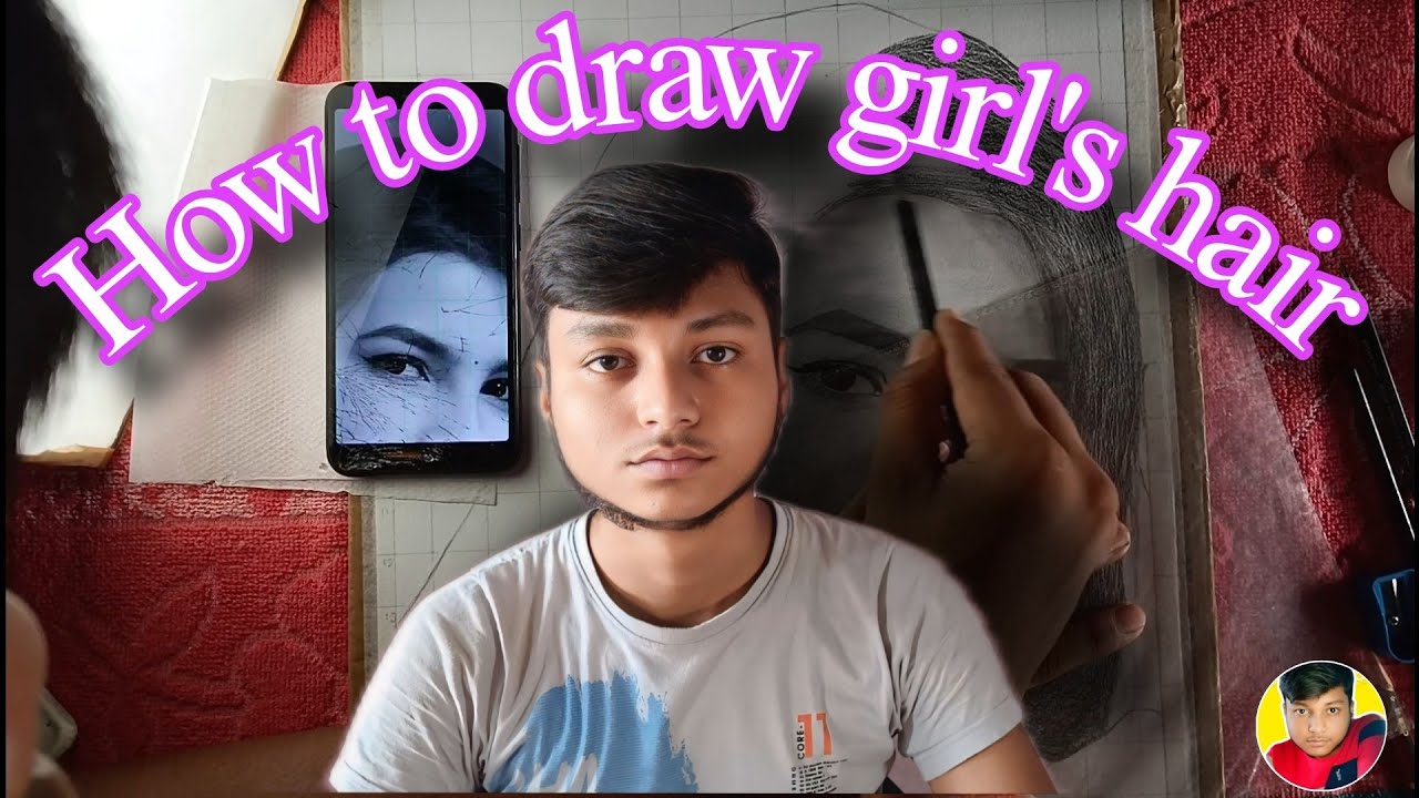 How to draw girl's hair drawing | Part - 2 tutorial | Step by step for ...