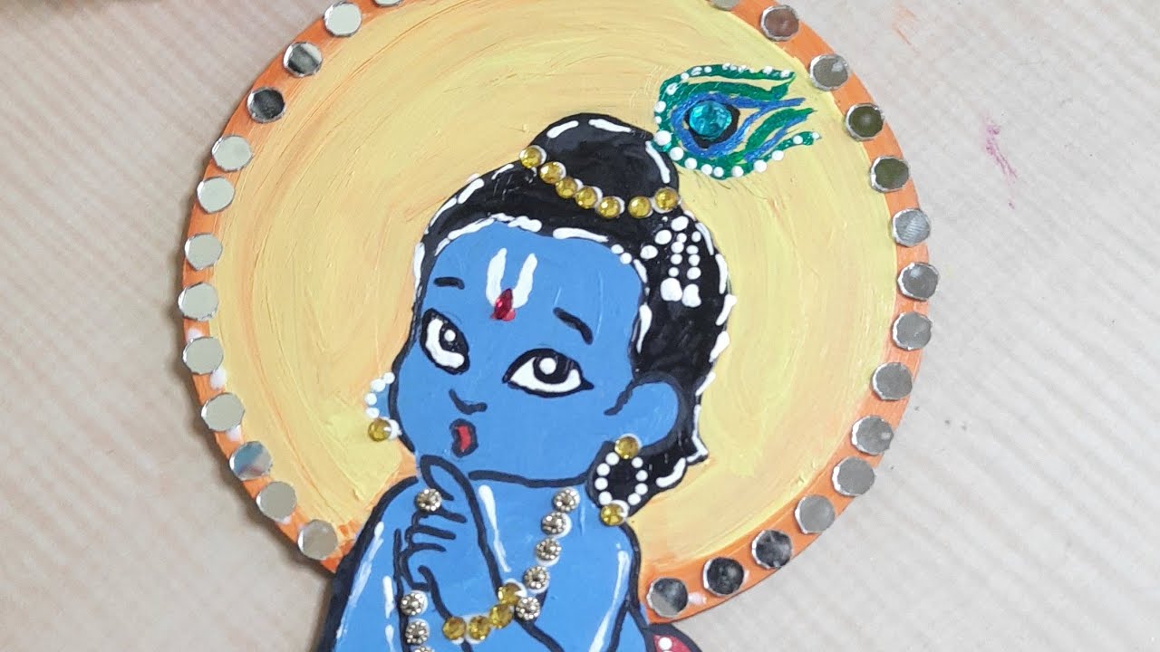 little krishna painting on MDF board / little krishna art / little ...