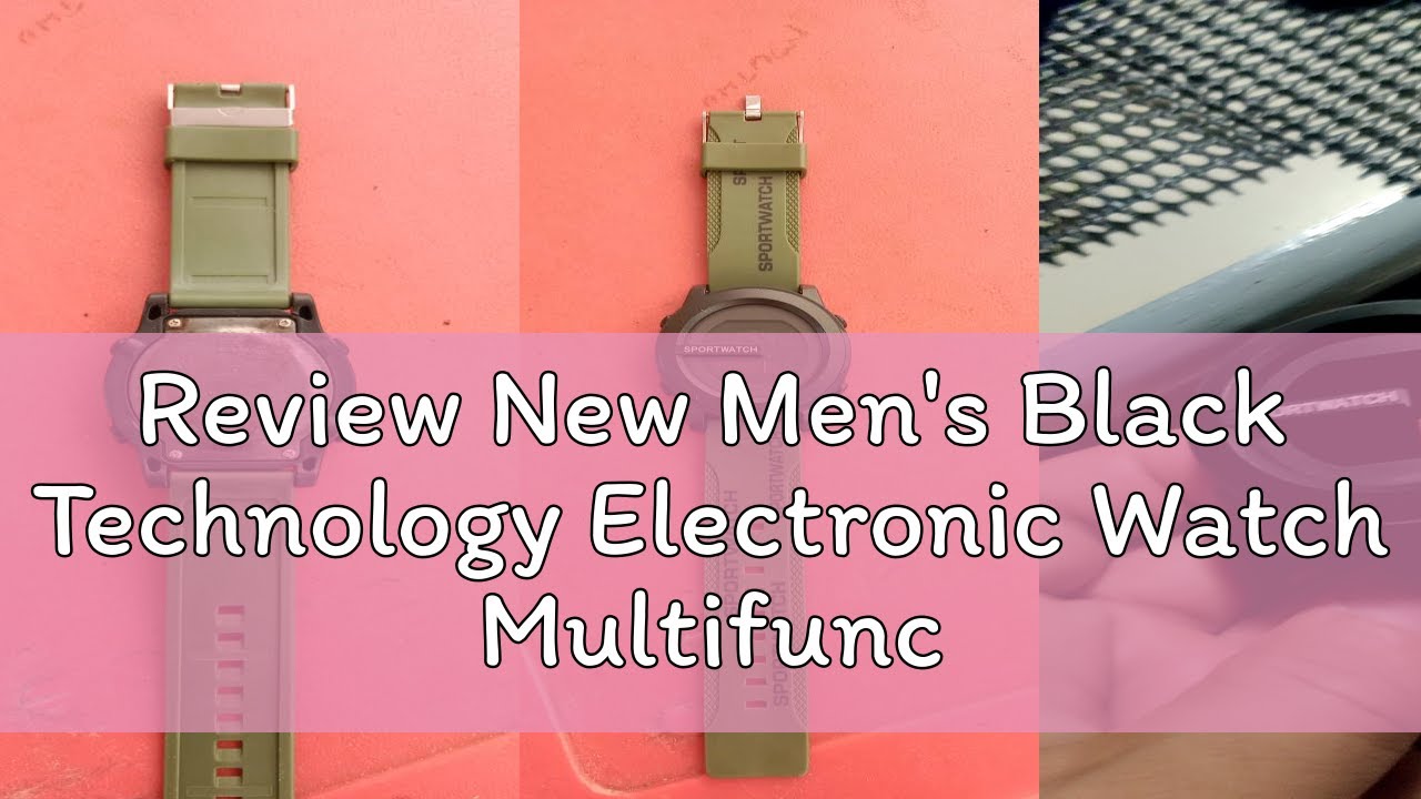 Review New Men's Black Technology Electronic Watch Multifunctional ...