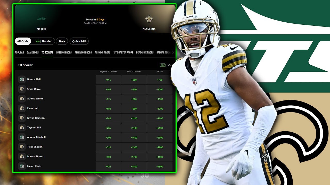 These Random Saints Props Could CASH Big | Saints vs Jets BETTING ...