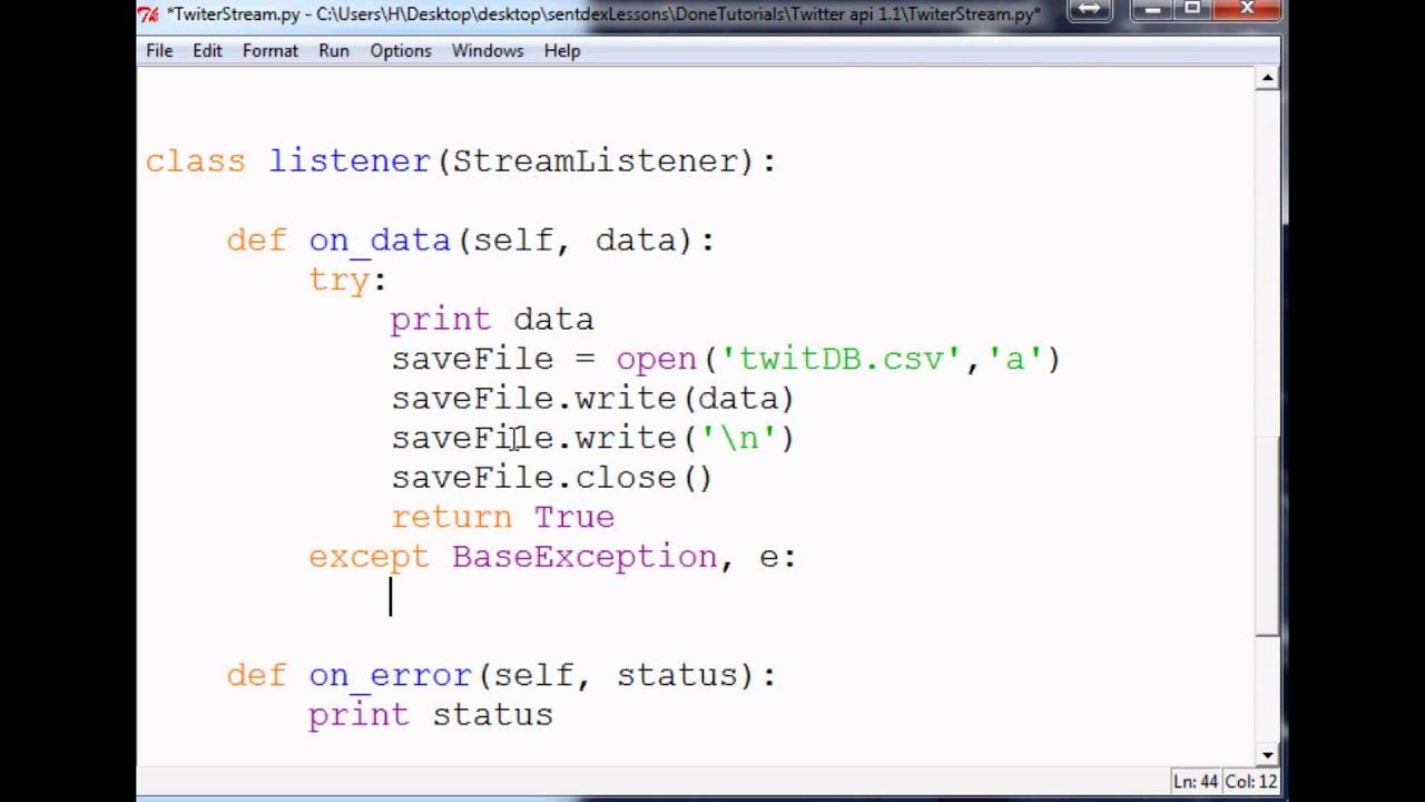 Saving Tweets: How to use the Twitter API v1.1 with Python to stream tweets - YouTube
