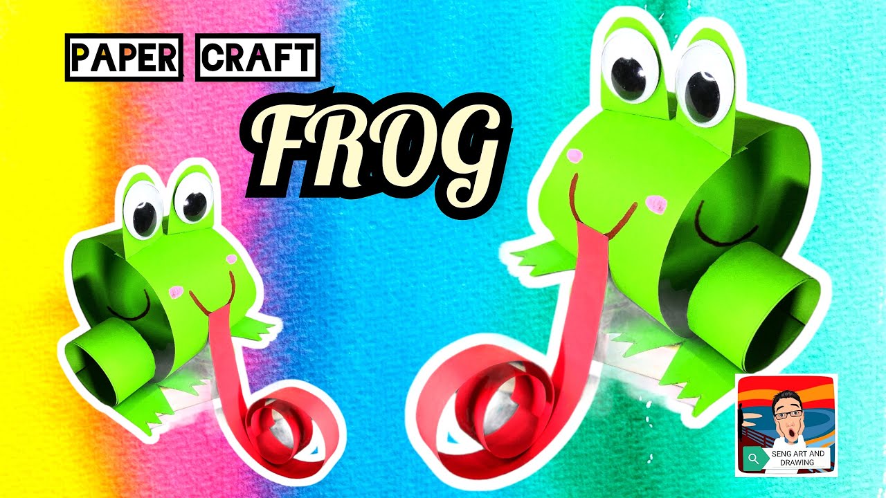 Simple Paper Frog Craft 💥 简单青蛙手工 💥 Kraf Katak Comel - YouTube