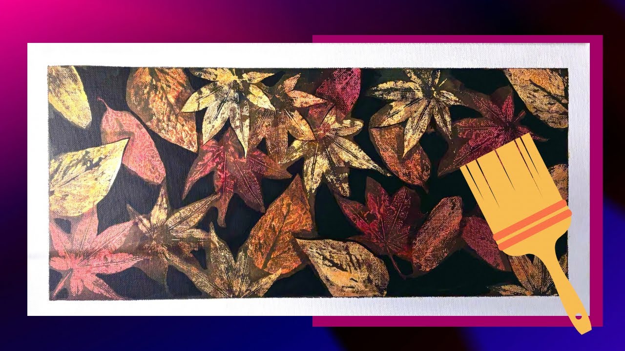 Painting fall leaves using real leaves #paintingtutorial #autumn #art ...