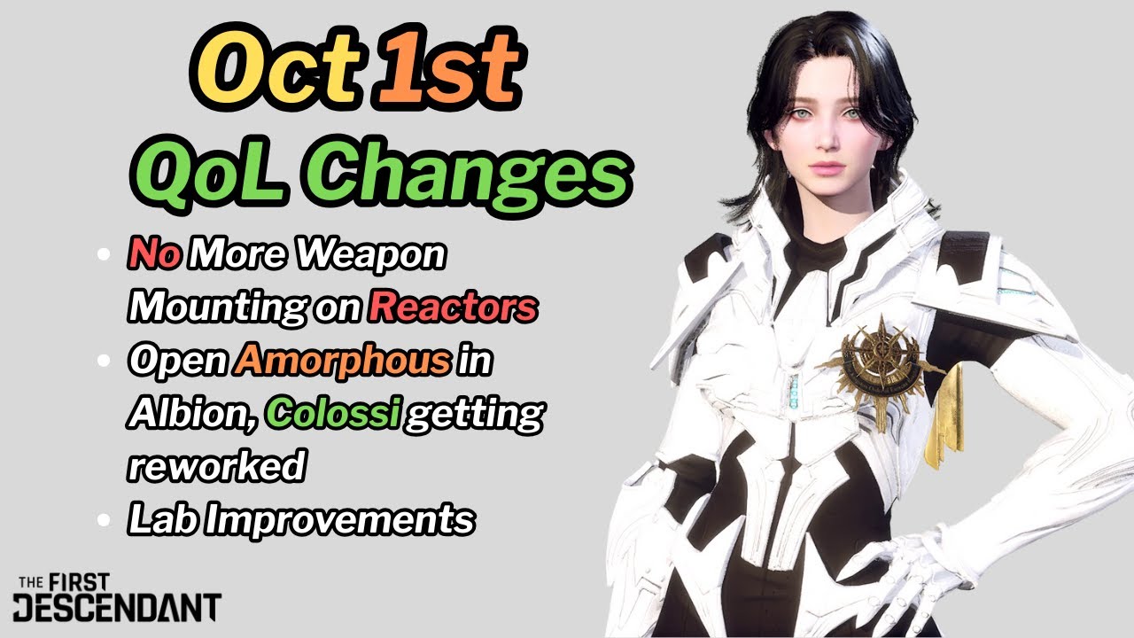 First Descendant - 1st Oct QoL Changes - Reactor, Amorphous Materials & Lab Improvements - YouTube