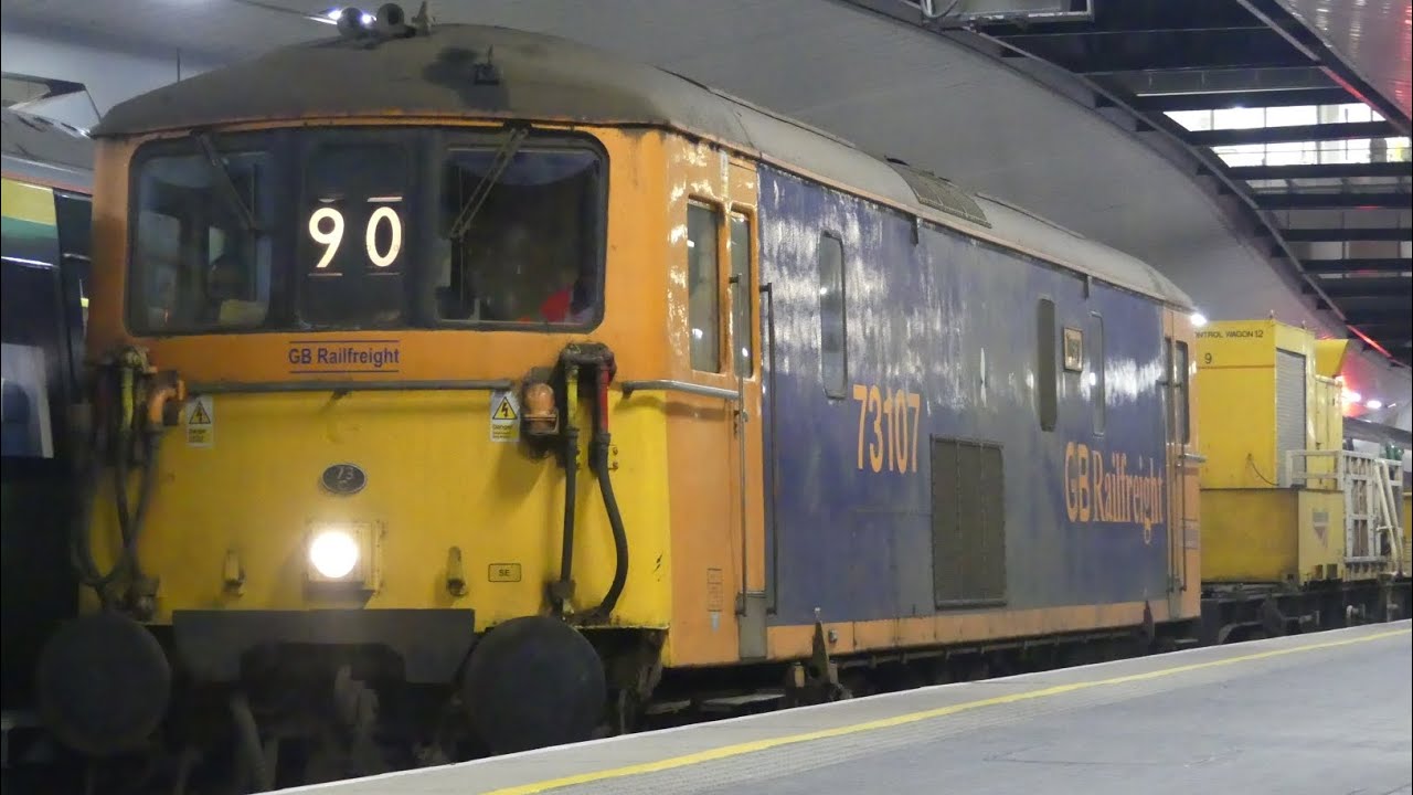 GBRF 73 107 & 73 136 depart London Bridge - YouTube