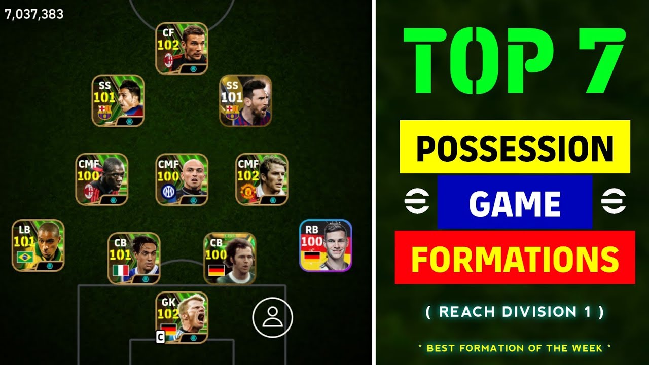 Top 7 Best Possession Game Formations In eFootball 2024 Mobile || Best ...