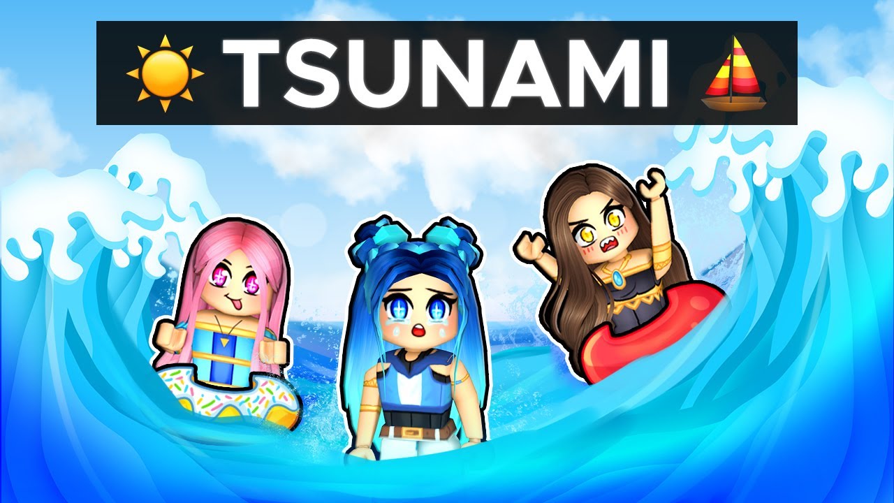 Running away from a TSUNAMI in Roblox! - YouTube