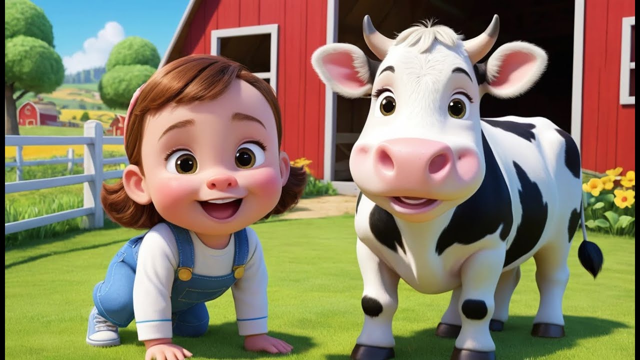 Baby Cow Say Moo Moo Moo | Cute Cow Song for Kids | Mooing Adventure ...
