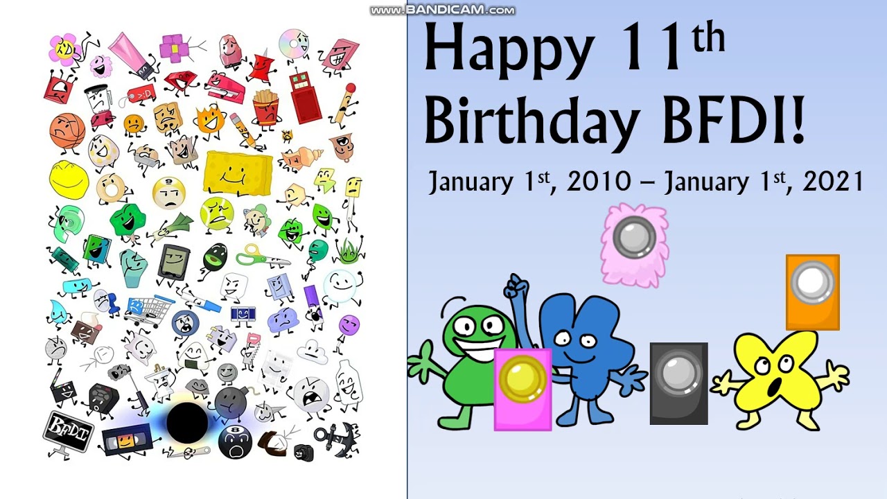Happy 11th Birthday BFDI + Happy New Year - YouTube
