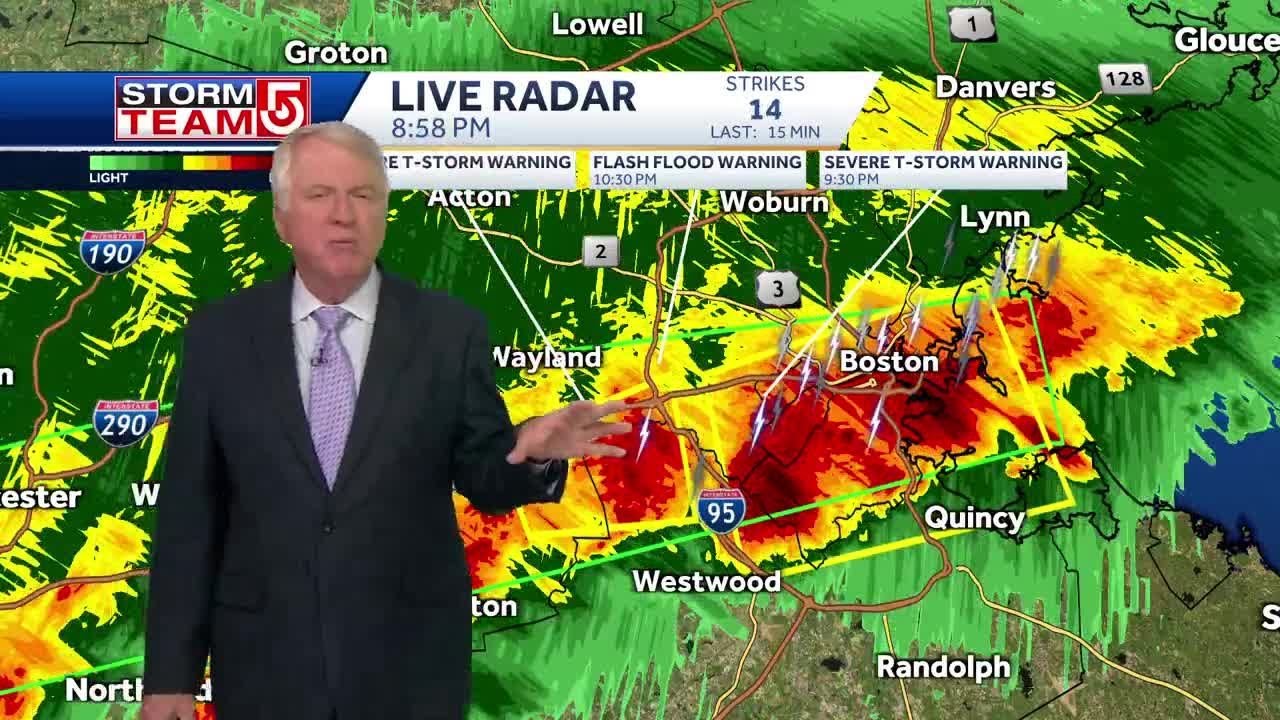 Warning for severe thunderstorms, flash flooding across Boston area ...