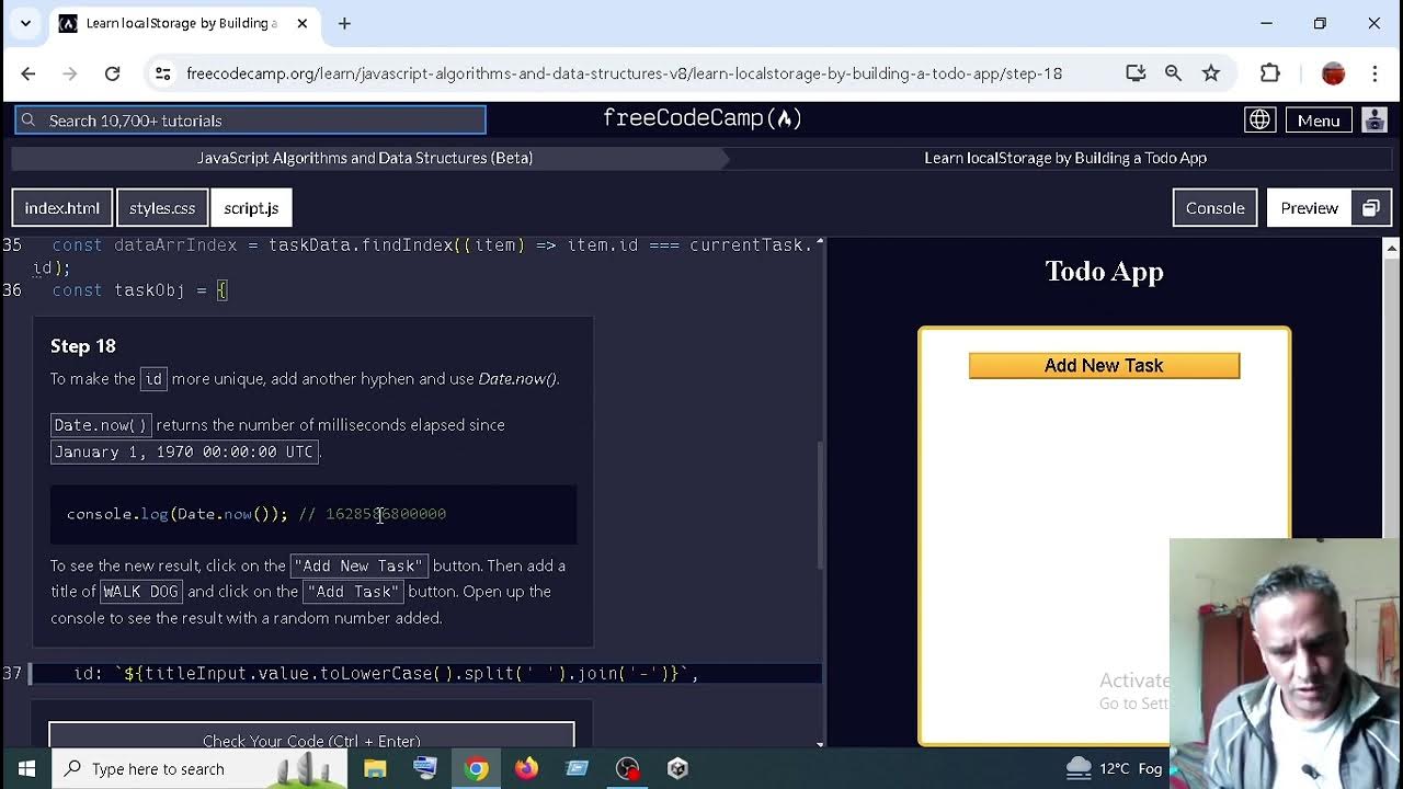 Learn localStorage by Building a Todo App step 18, - YouTube