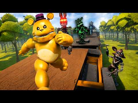 I Added EVERY FNAF Animatronic on a SPEEDING TRAIN In Hello Neighbor..
