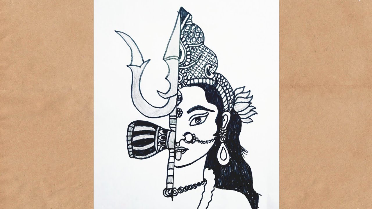 Navratri Day 8 | How to draw maa Nav Durga | easy drawing of maa nav ...