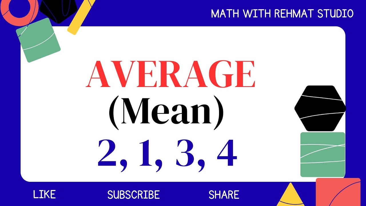 Mean | Mean in Average | Standard form | Examples | - YouTube