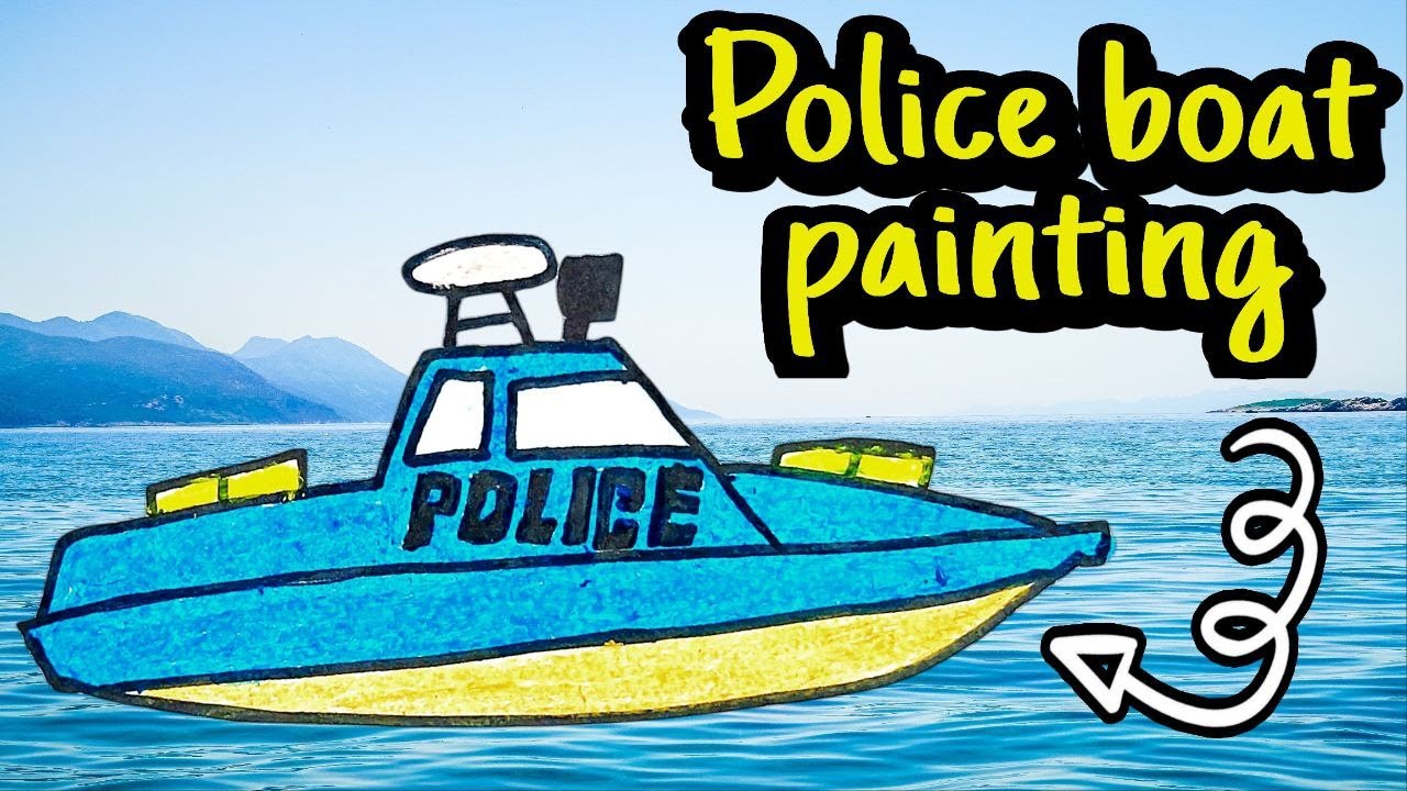 How to draw a fast and simple police boat|Polizeiboot ziehen|barco ...