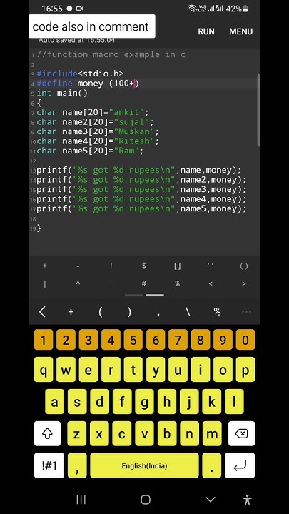 Function macro in c #c. #coding #youtubeshorts - YouTube
