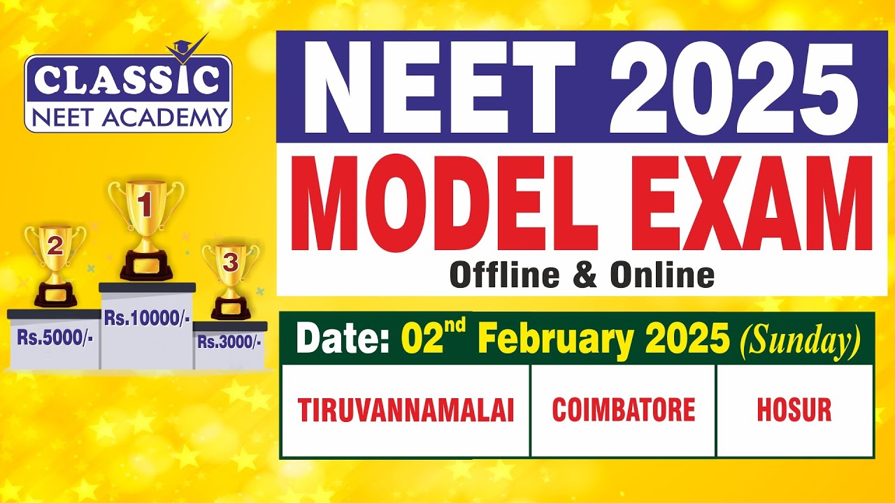 NEET 2025 Model Exam || Classic NEET Academy || Dr.T.Periasamy ...