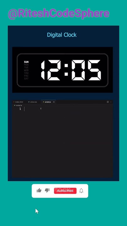 How To Make Digital Clock Html Css Js Cssanimation Frontenddeveloper Webdeveloper Coding